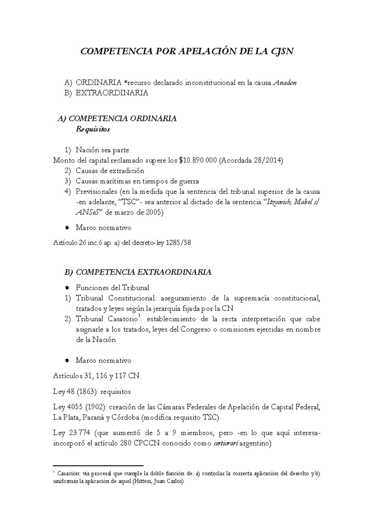 Competencia POR Apelacion DE LA CJSN - COMPETENCIA POR APELACIÓN DE LA ...