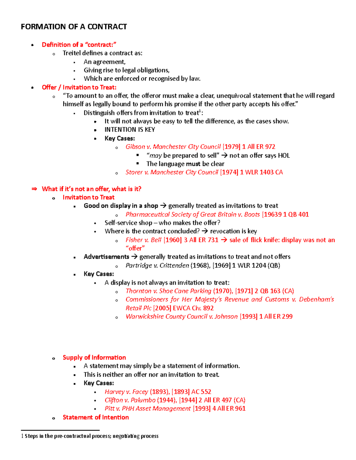 Formation OF A Contract - FORMATION OF A CONTRACT Definition of a ...