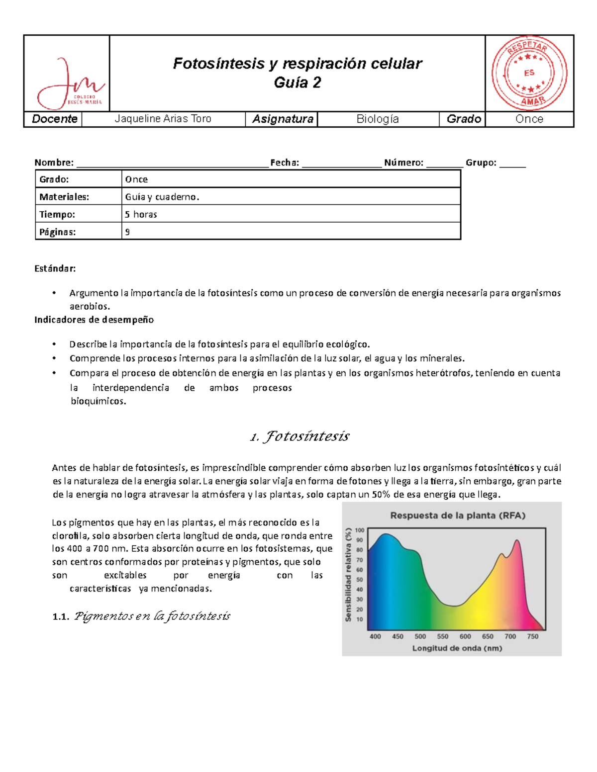 Guía+2+fotosíntesis+y+respiración+celular - Guía 2 ####### Docente ...