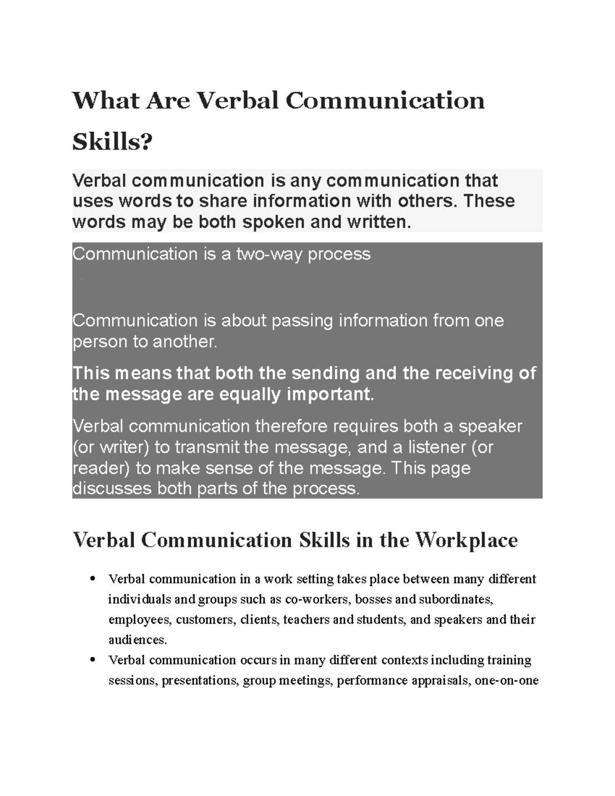 Verbal communication - Notes - What Are Verbal Communication Skills ...