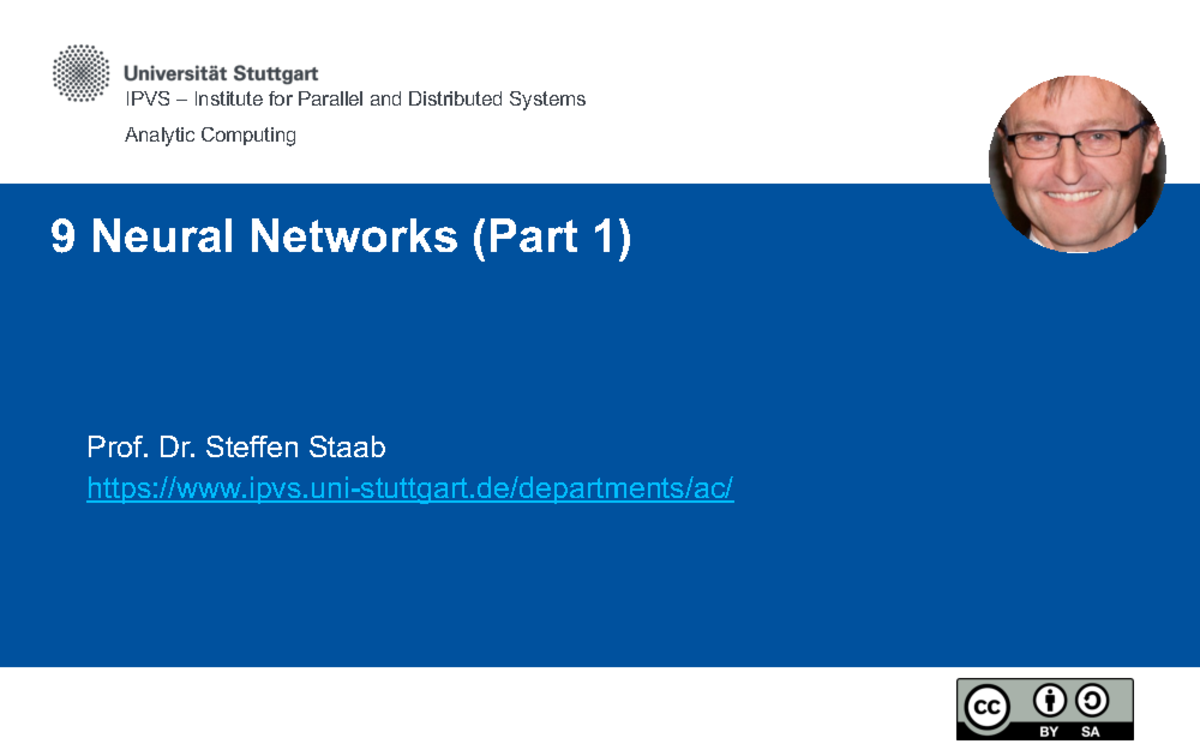 09 Neural Networks Part1 Ipvs Institute For Parallel And Distributed Systems Analytic
