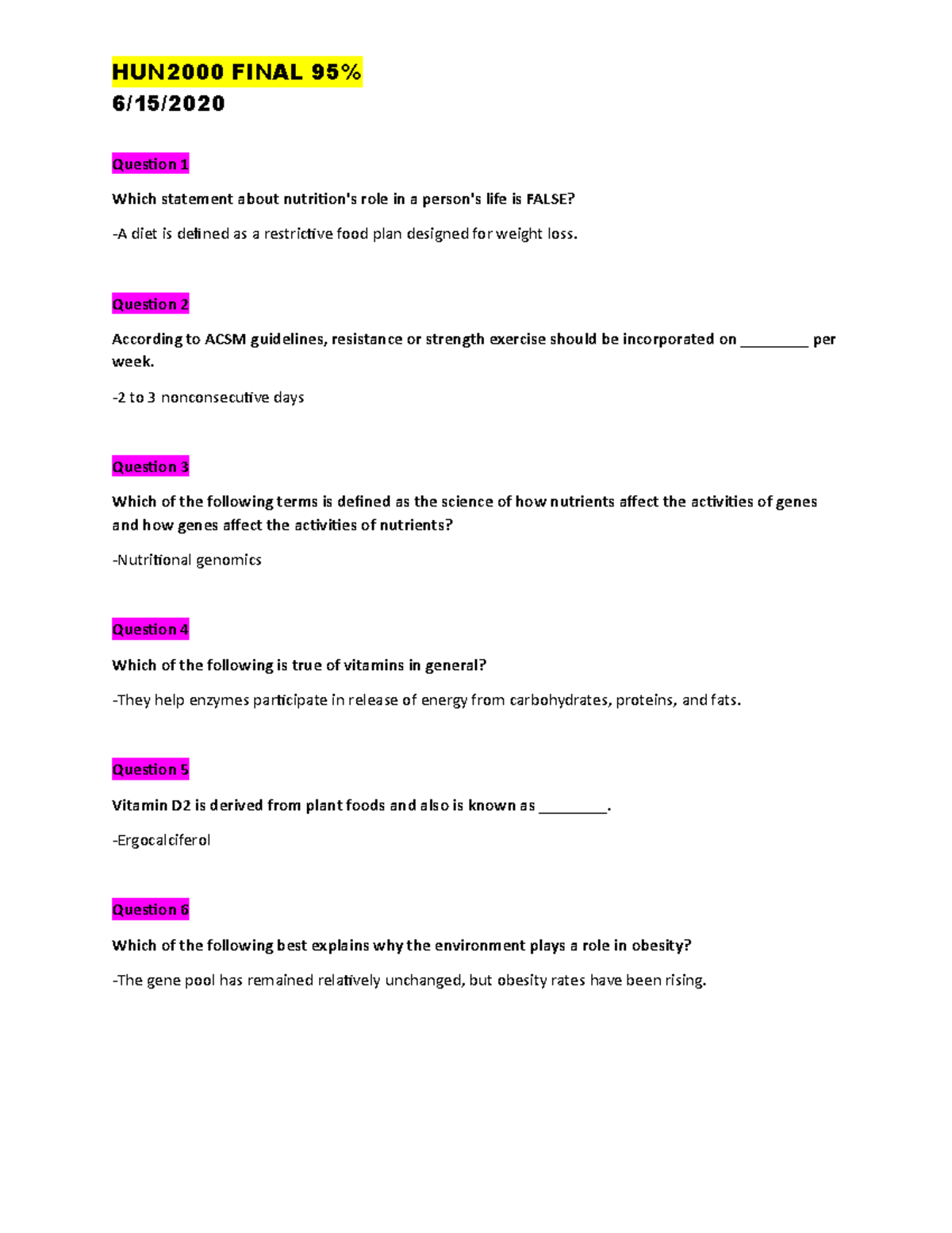 HUN2000 Final 95% 6212020 - HUN2000 - Studocu