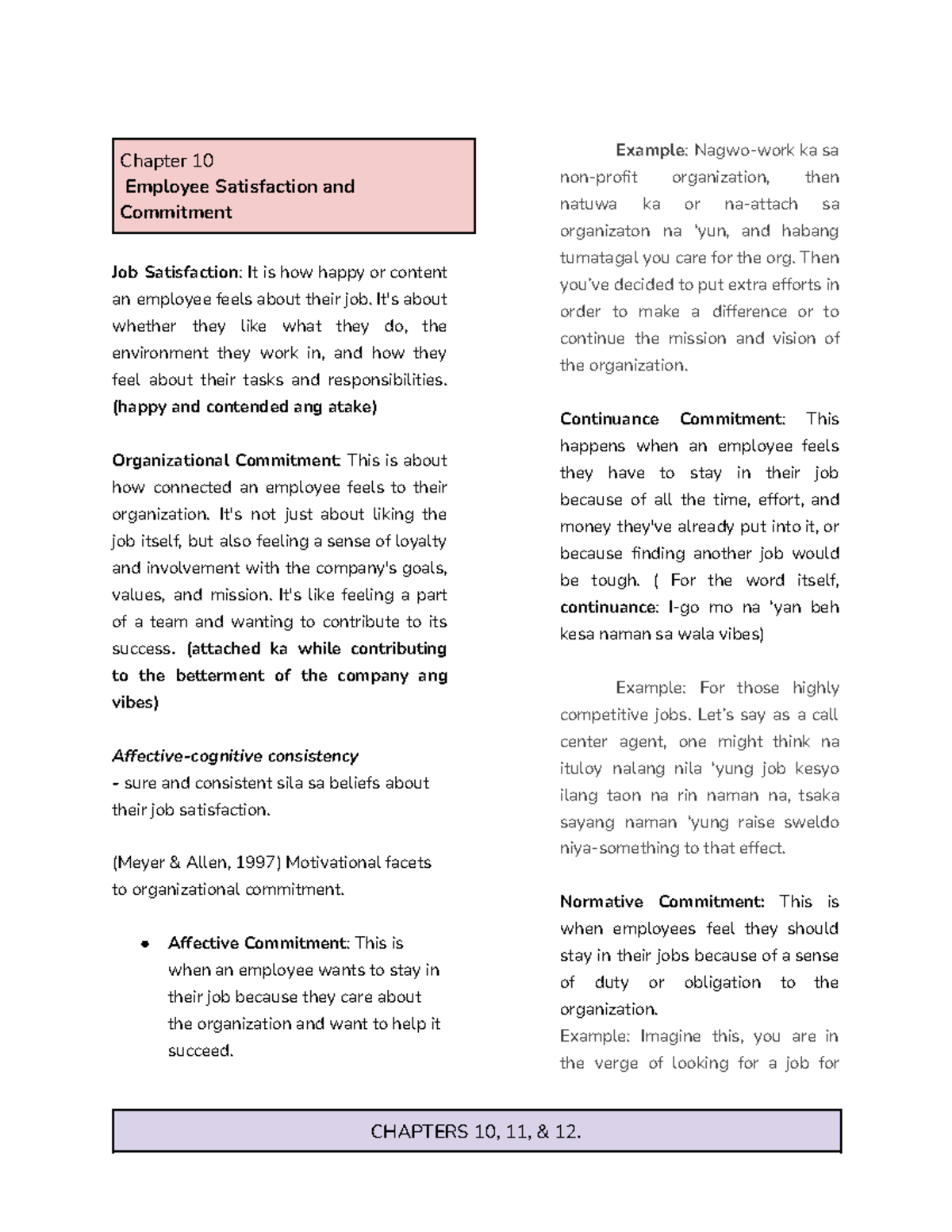Chapter 10-12 IO - For review purposes only - Chapter 10 Employee ...