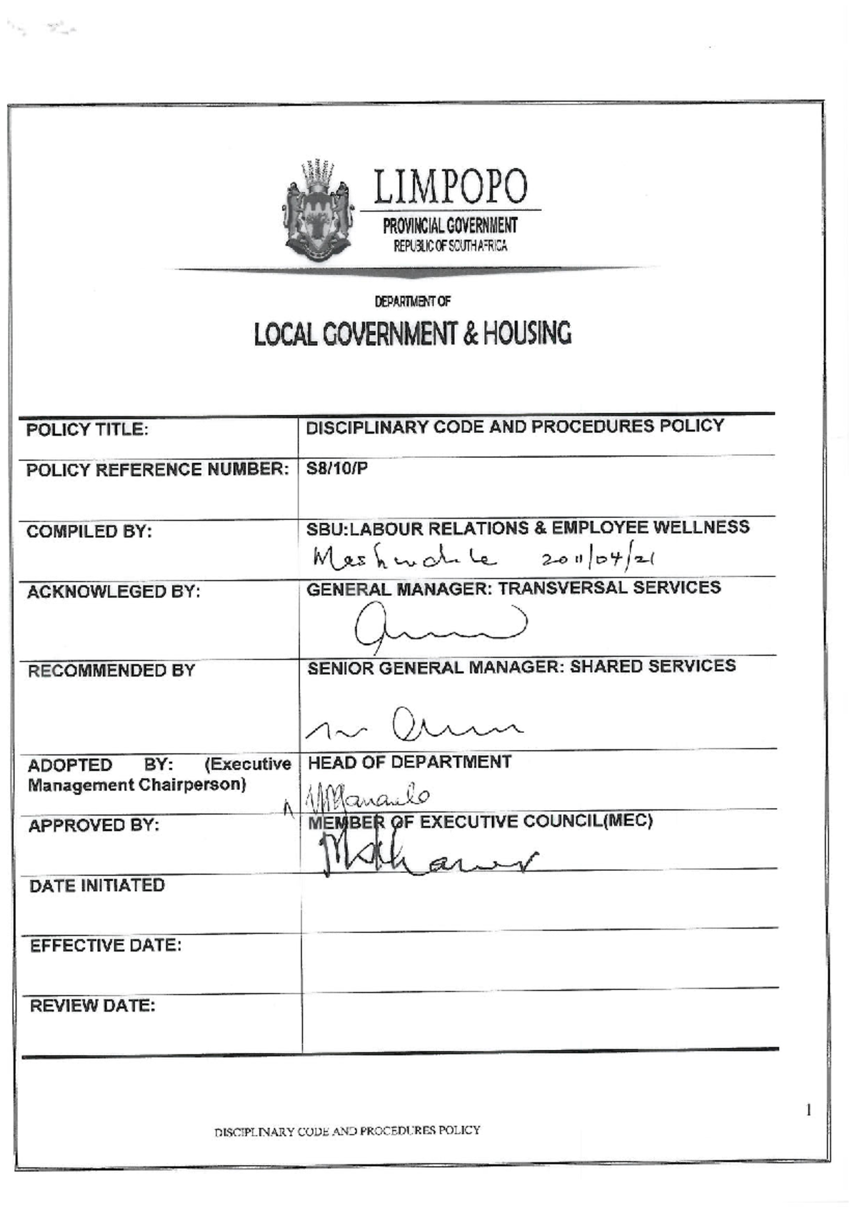 Disciplinary Code and Procedure policy - AGE1001 - Studocu
