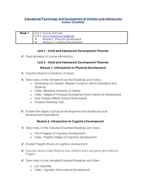Module 1 summary - Educational Psychology and Development of Children ...