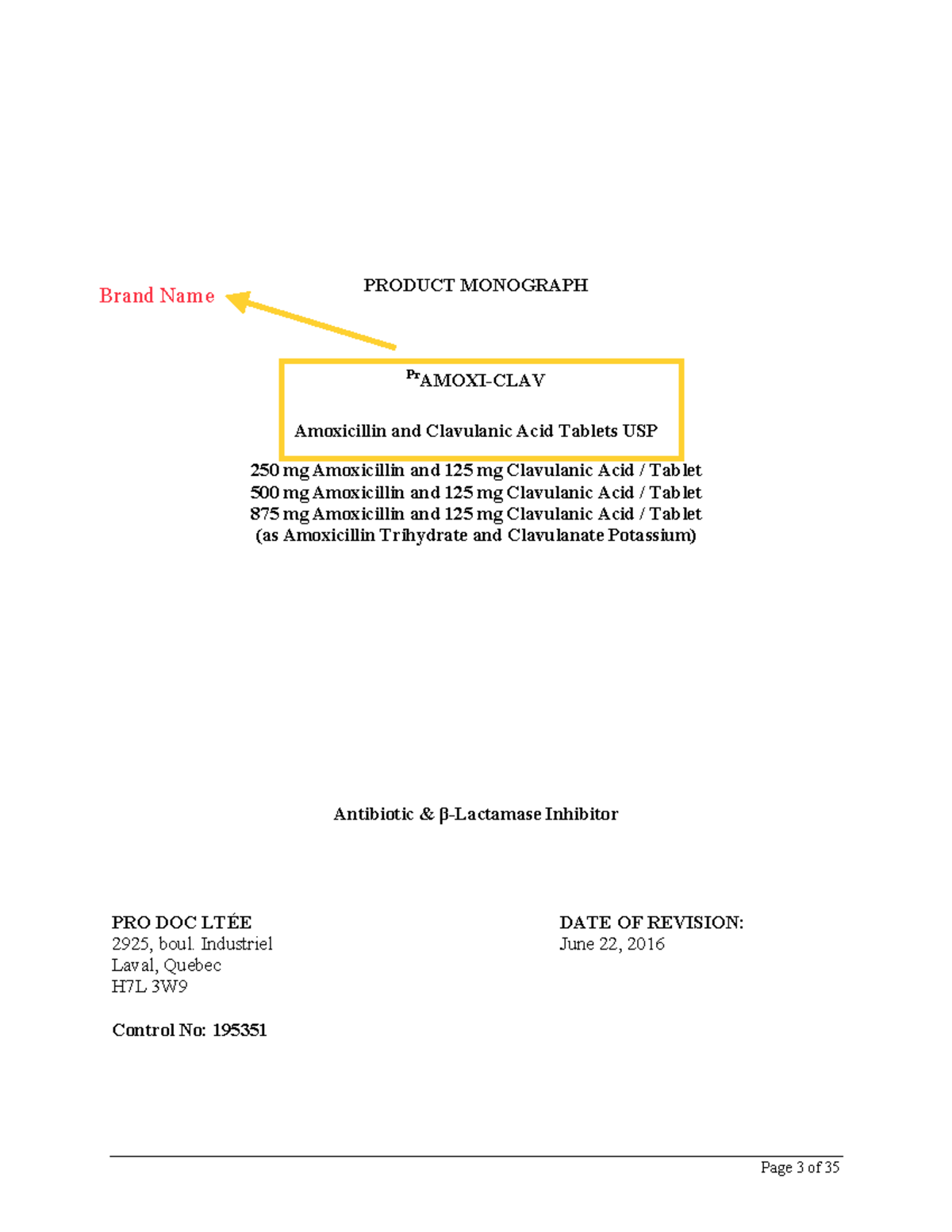 Garcia BSPH1Y2-4 Monograph - PRODUCT MONOGRAPH PrAMOXI-CLAV Amoxicillin ...