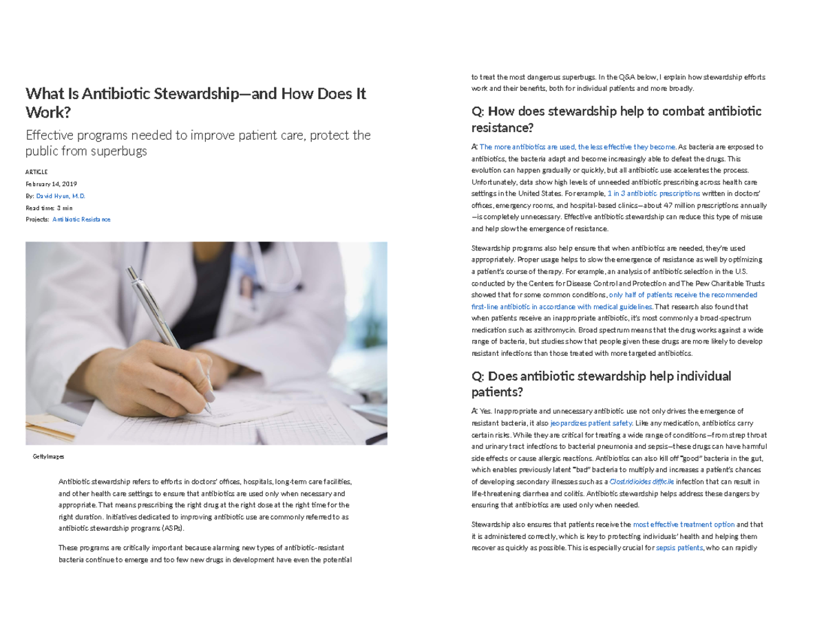 What Is Antibiotic Stewardship—and How Does It Work The Pew Charitable ...