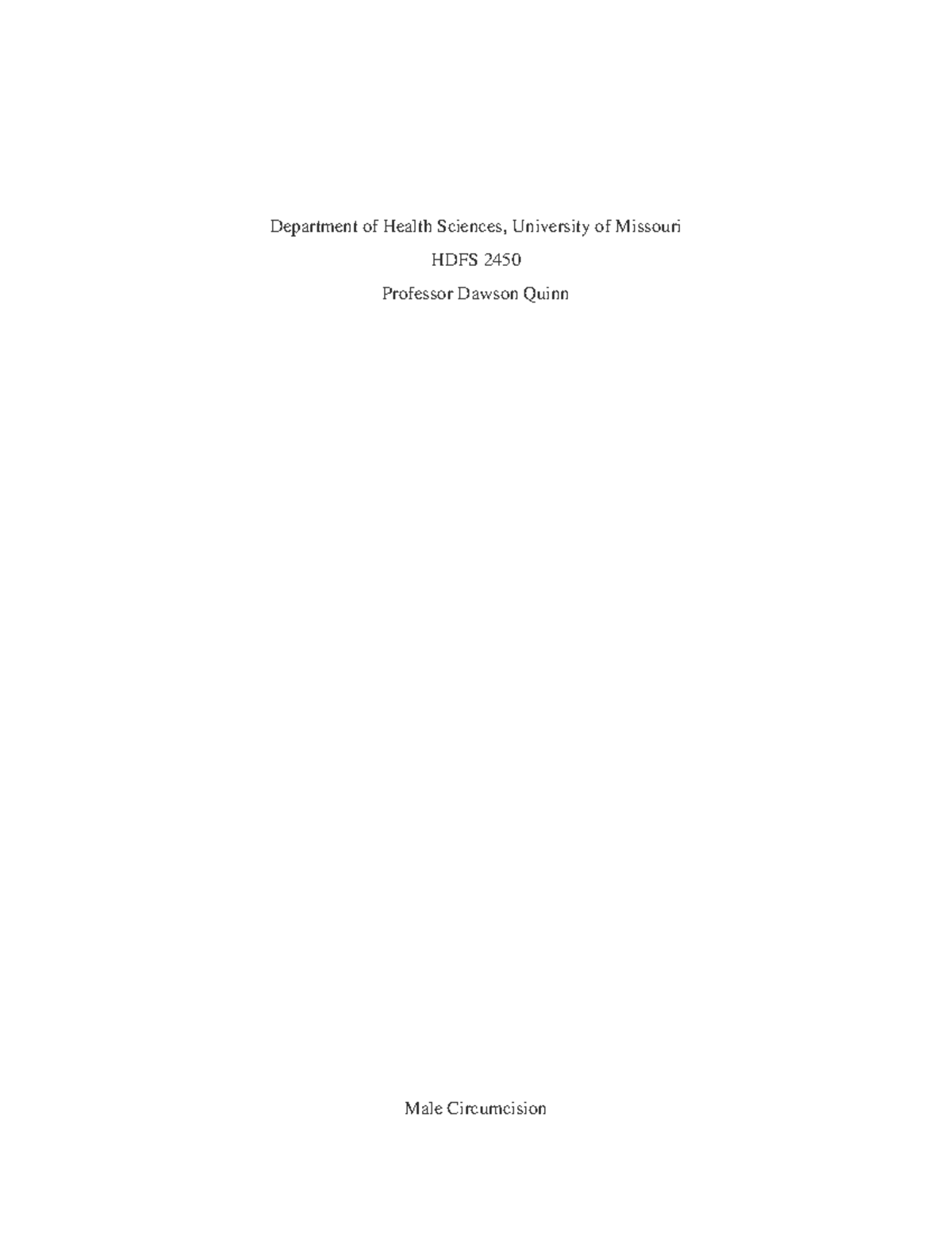 Writing Assignment 2 - Department of Health Sciences, University of ...