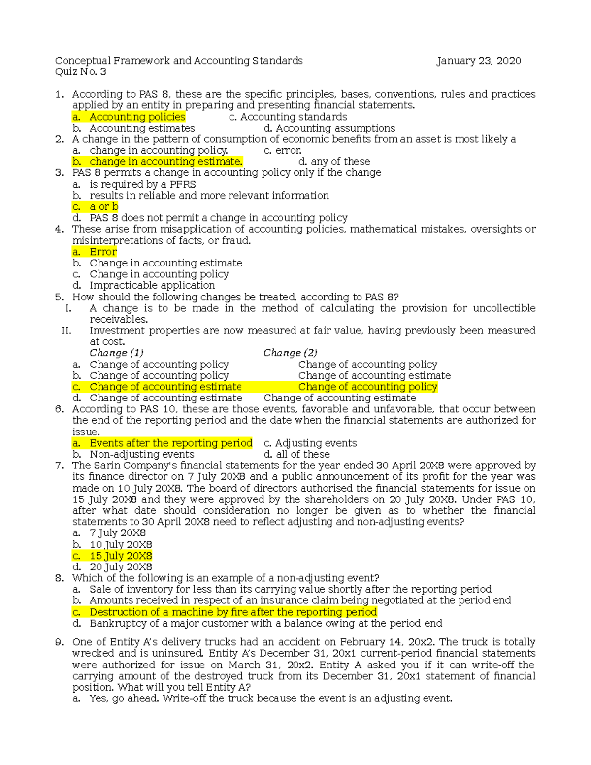 PAS 3 Pas 7 Pas 8 Pas 16 - Conceptual Framework and Accounting ...