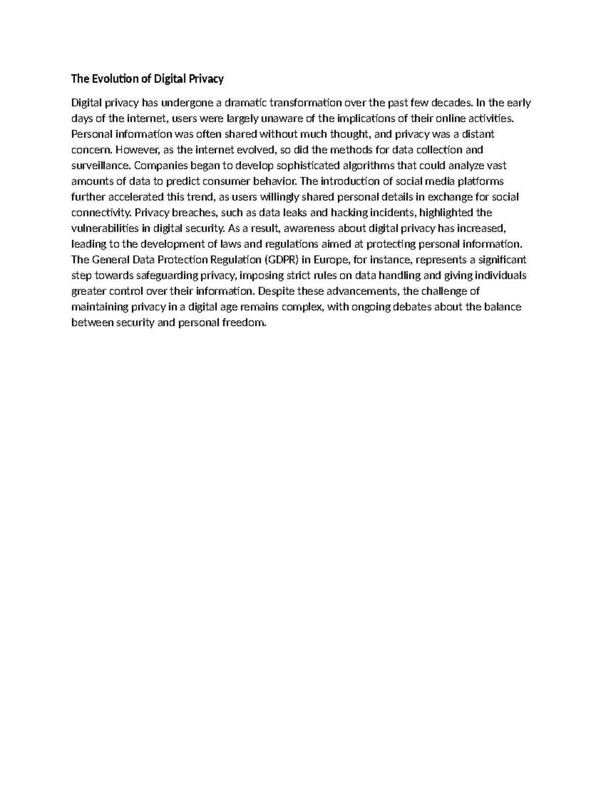 The Evolution of Digital Privacy - The Evolution of Digital Privacy ...