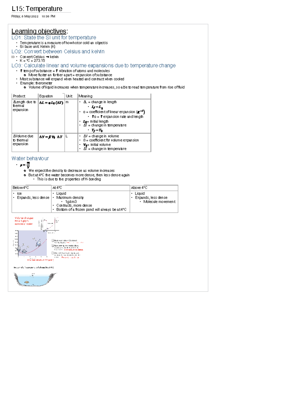 Thermodynamics lecture notes - L15: Temperature Friday, 6 May 2022 10: ...
