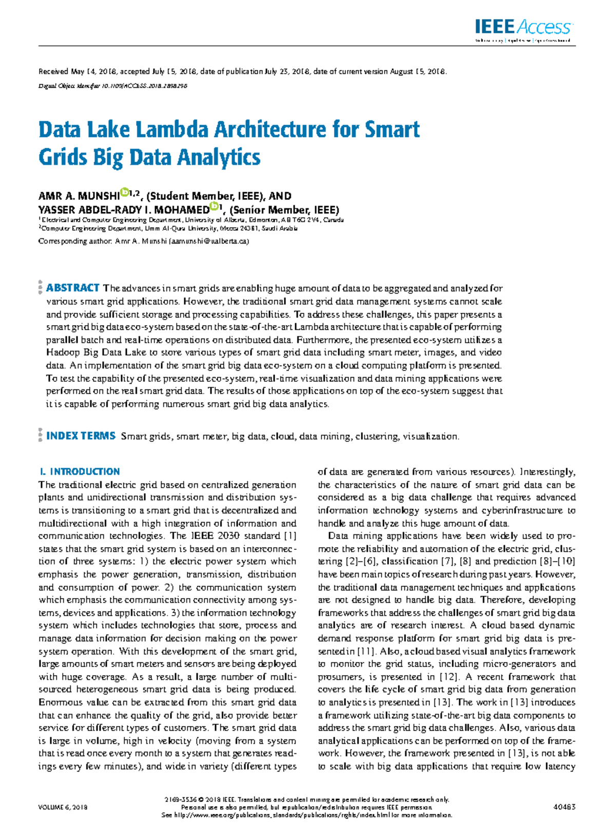 Data Lake Lambda Architecture for Smart Grids Big Data Analytics research journals - Received ...
