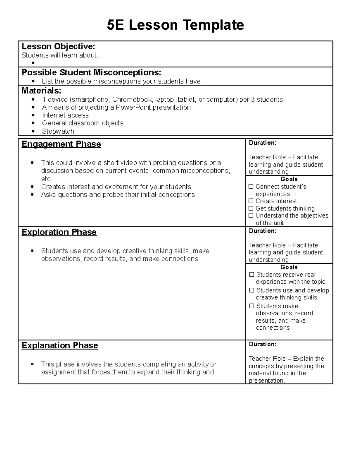 5E-Lesson-Template - abhbdh - 5E Lesson Template Lesson Objective ...