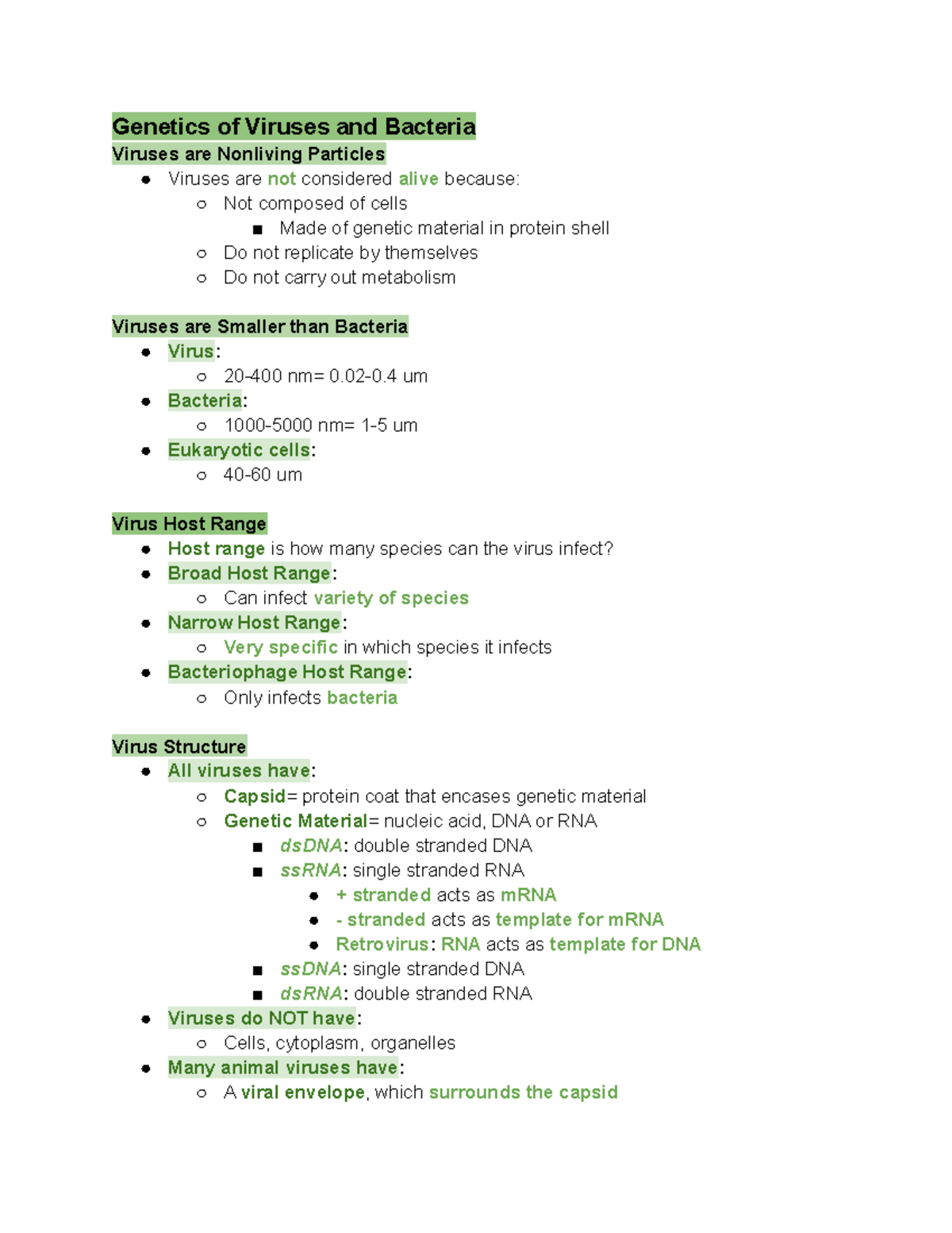 Viruses and bacteria - Genetics of Viruses and Bacteria Viruses are ...