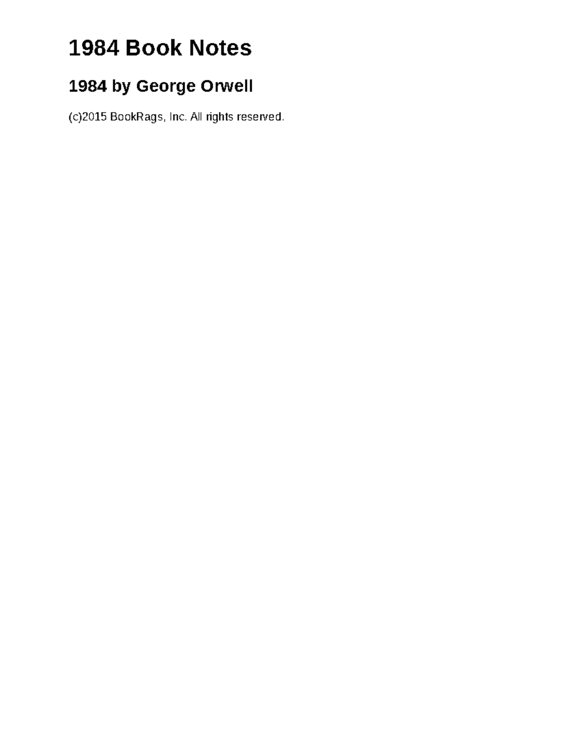 1984-notes 2 - Notes for analyzing 1984 - 1984 Book Notes 1984 by ...