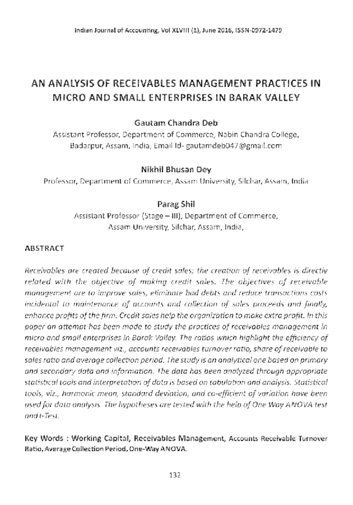 11 AN Analysis OF Receivables Management Practices IN Micro AND Small Enterprises IN Barak ...
