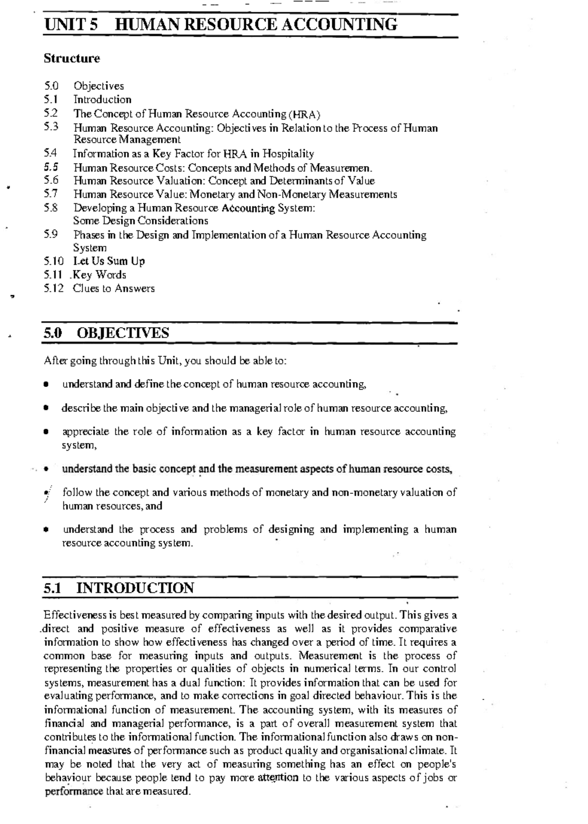 Unit-5, Human Resource Accounting - UNIT 5 HUMAN RESOURCE ACCOUNTING ...