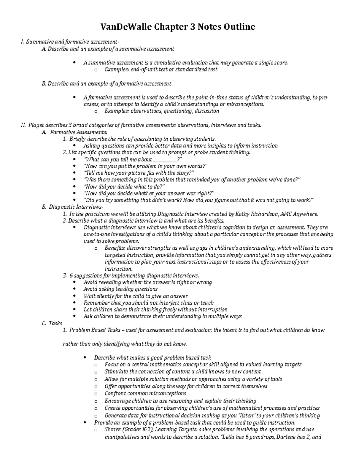 Chapter 3 Notes Outline - VanDeWalle Chapter 3 Notes Outline I ...
