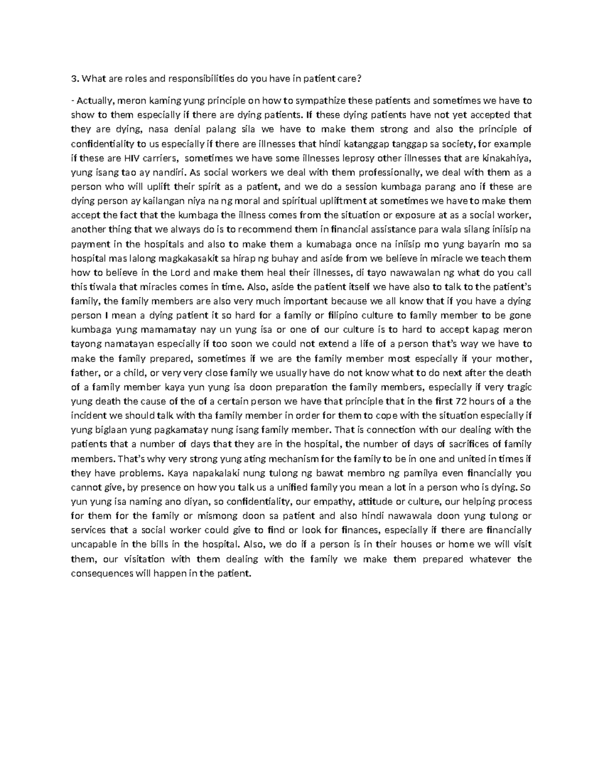 TRANSCRIPT BS NURSING - What are roles and responsibilities do you have ...