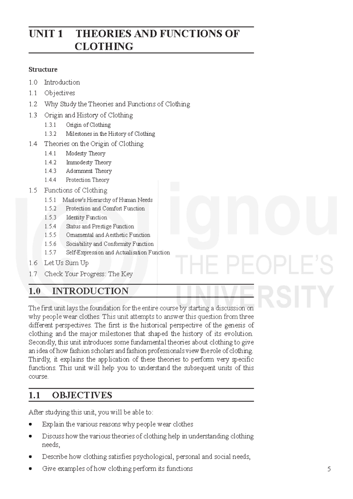 Theories and function of clothing - Theories and Functions of UNIT 1 ...