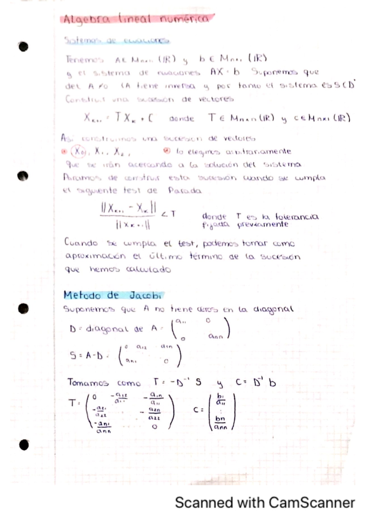 Álgebra lineal numérica - Studocu
