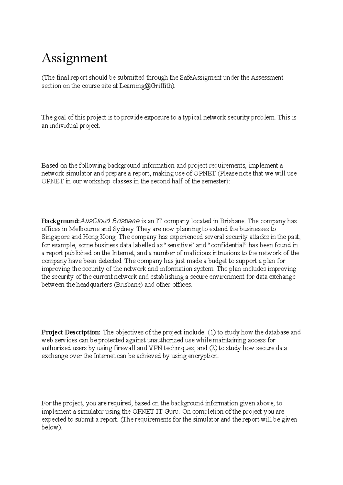 Assignment Task Sheet - Network Security. - Assignment (The final ...