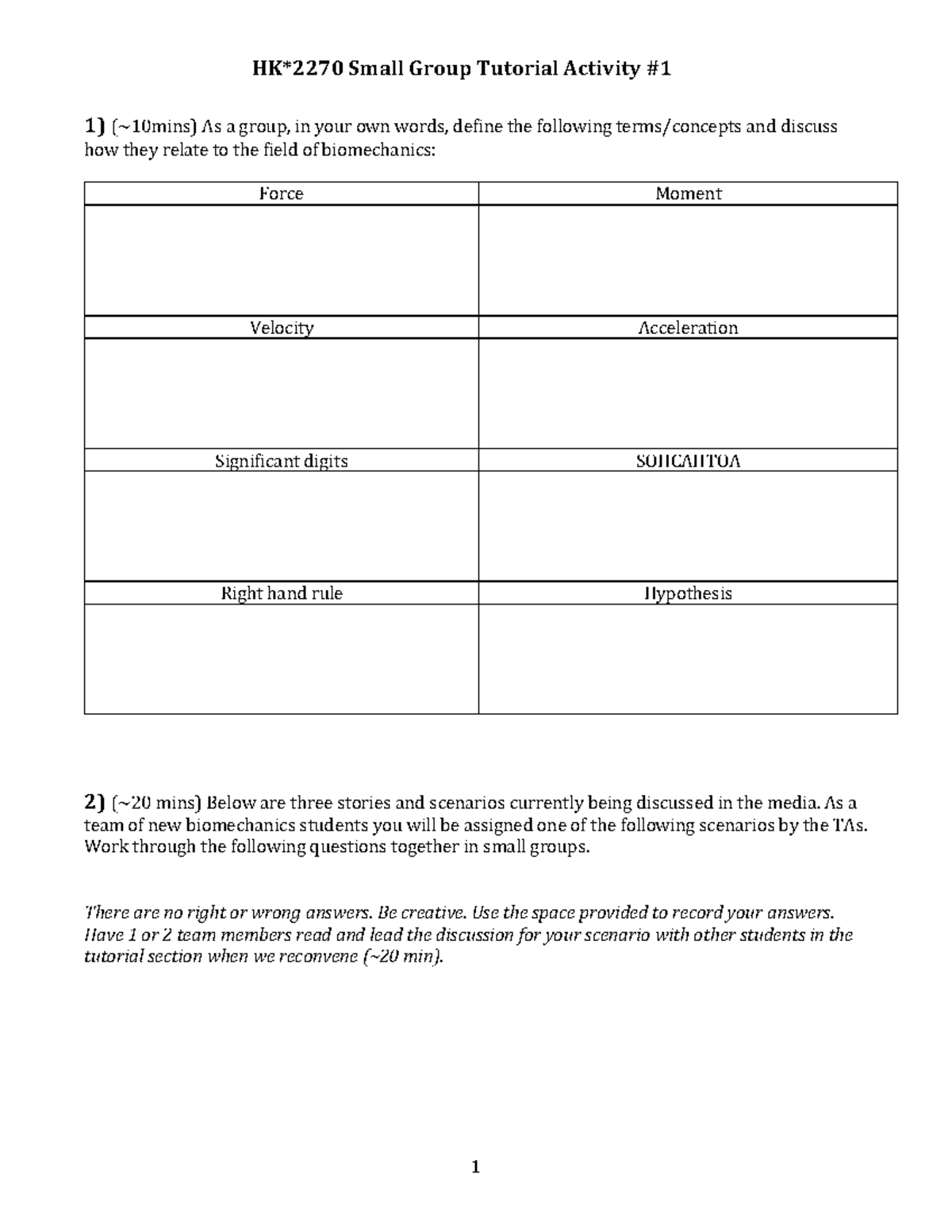 #1 F21 SGA assignment only - HK*2270 Small Group Tutorial Activity 1 1 ...