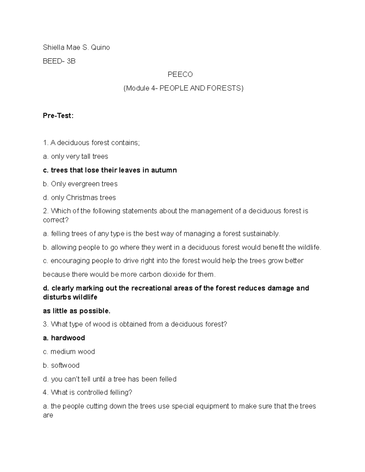 Module 4 Peeco - Shiella Mae S. Quino BEED- 3B PEECO (Module 4- PEOPLE ...