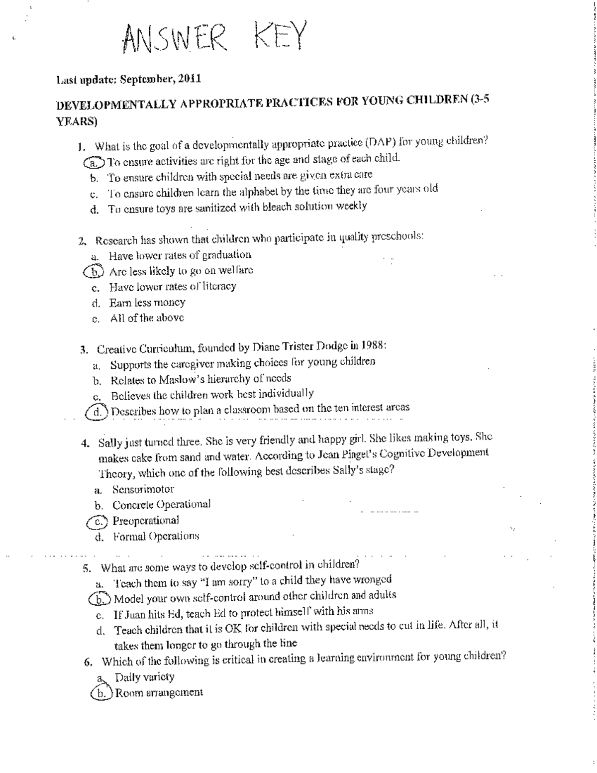 UDAP Answer Key - DEP2100 - Studocu