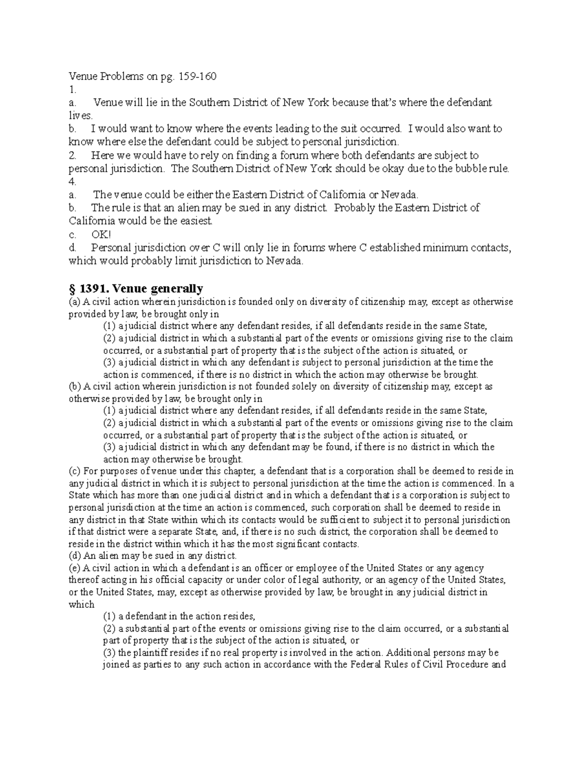 Venue Problems on pg158-173 - Venue Problems on pg. 159- 1. a. Venue ...