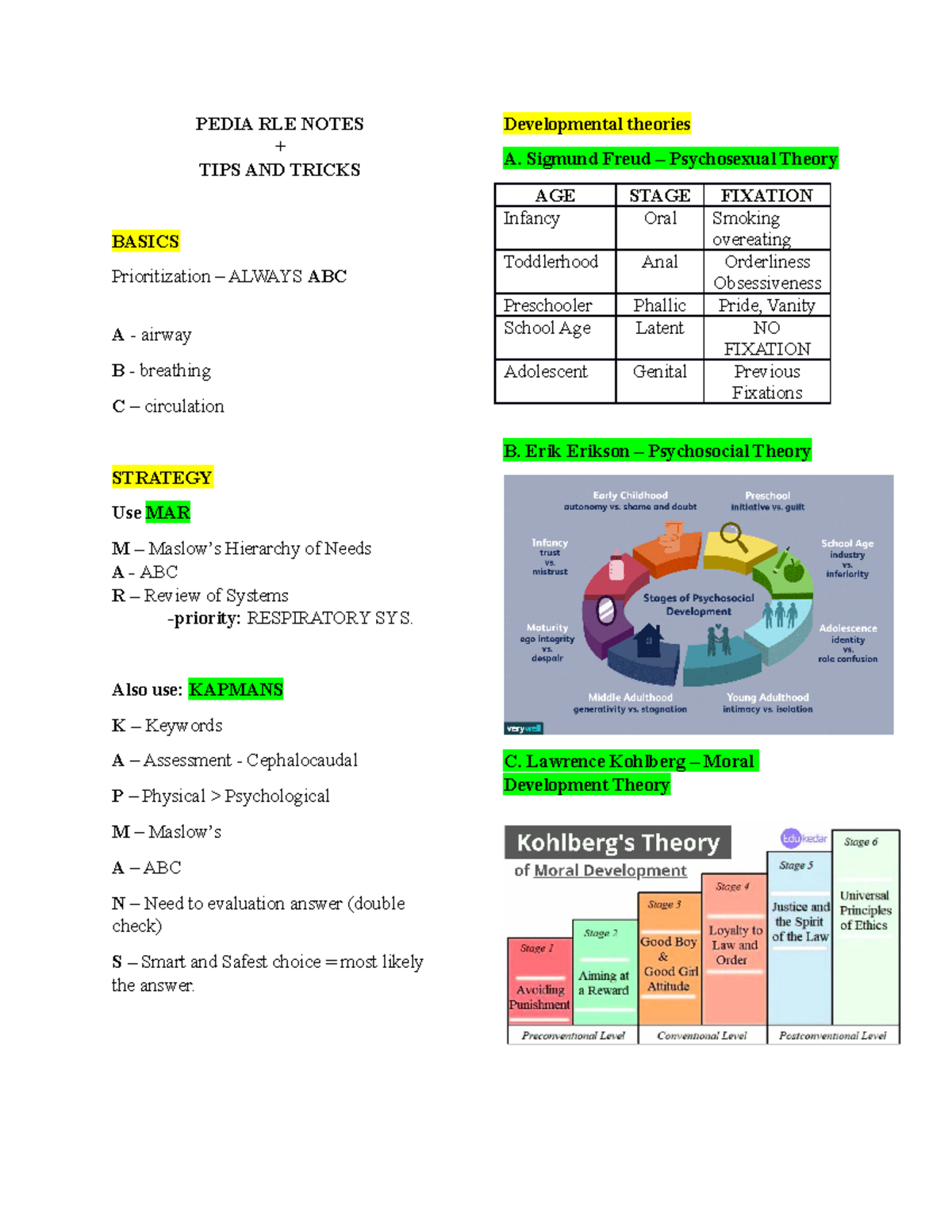 Pedia-RLE- Notes - Pedia - PEDIA RLE NOTES + TIPS AND TRICKS BASICS ...