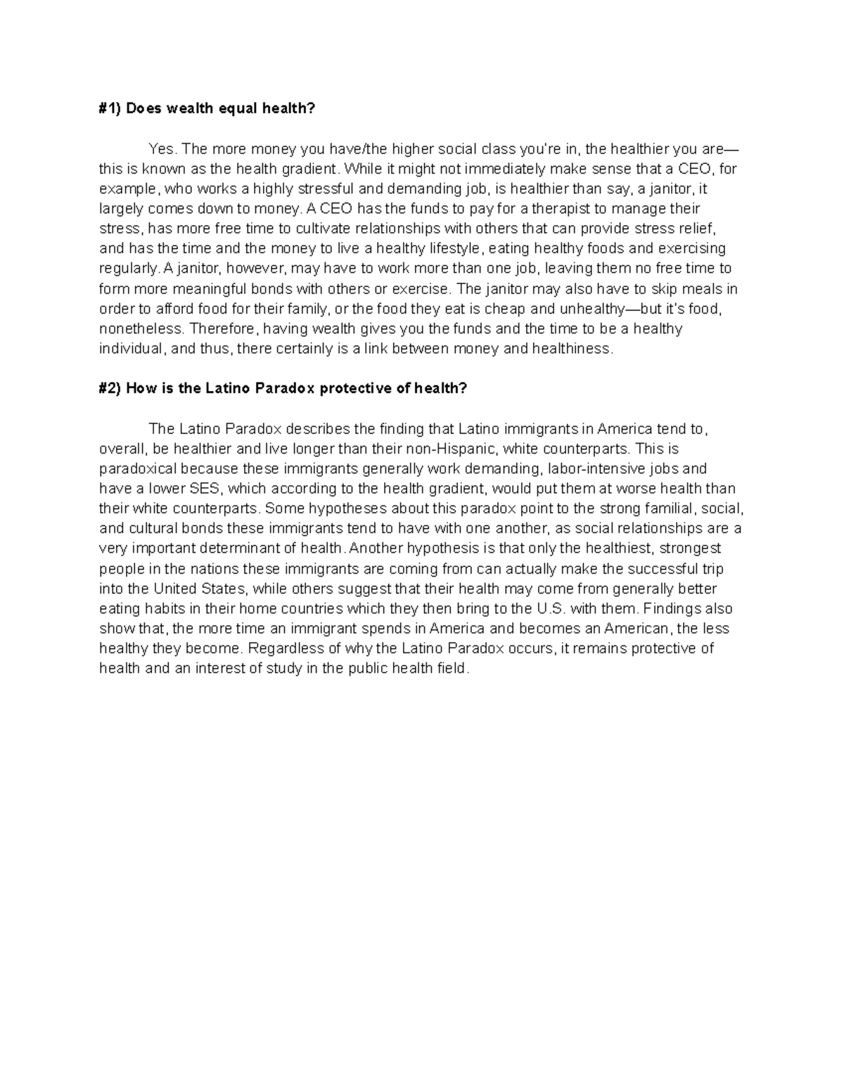 "In Sickness and Health" and "Becoming American" Questions - #1) Does ...
