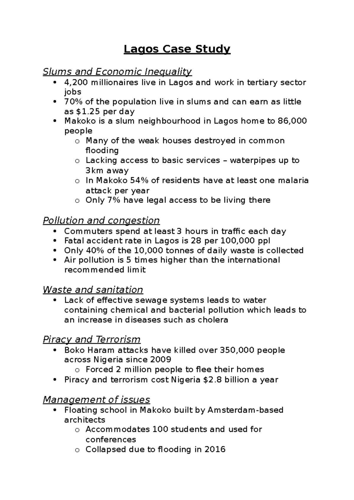 Lagos Case Study - Lagos Case Study Slums and Economic Inequality 4,200 ...