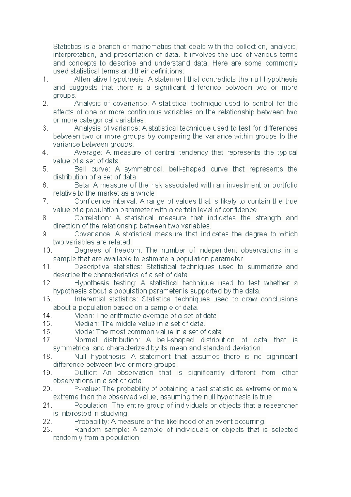 Stats - Statistics Introduction - Statistics is a branch of mathematics ...