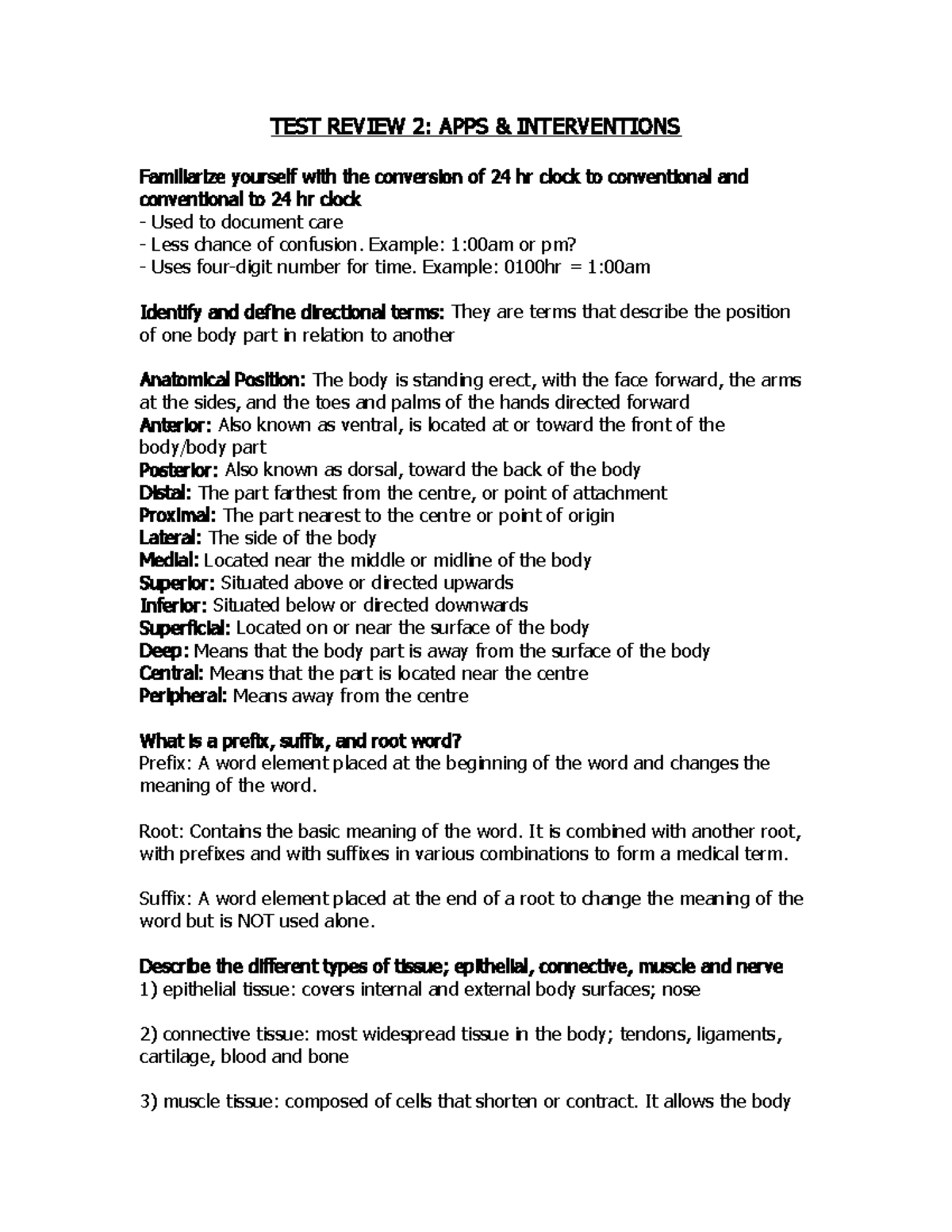 APPS TEST Review 2 - TEST REVIEW 2 : APPS & INTERVENTIONS Familiarize ...