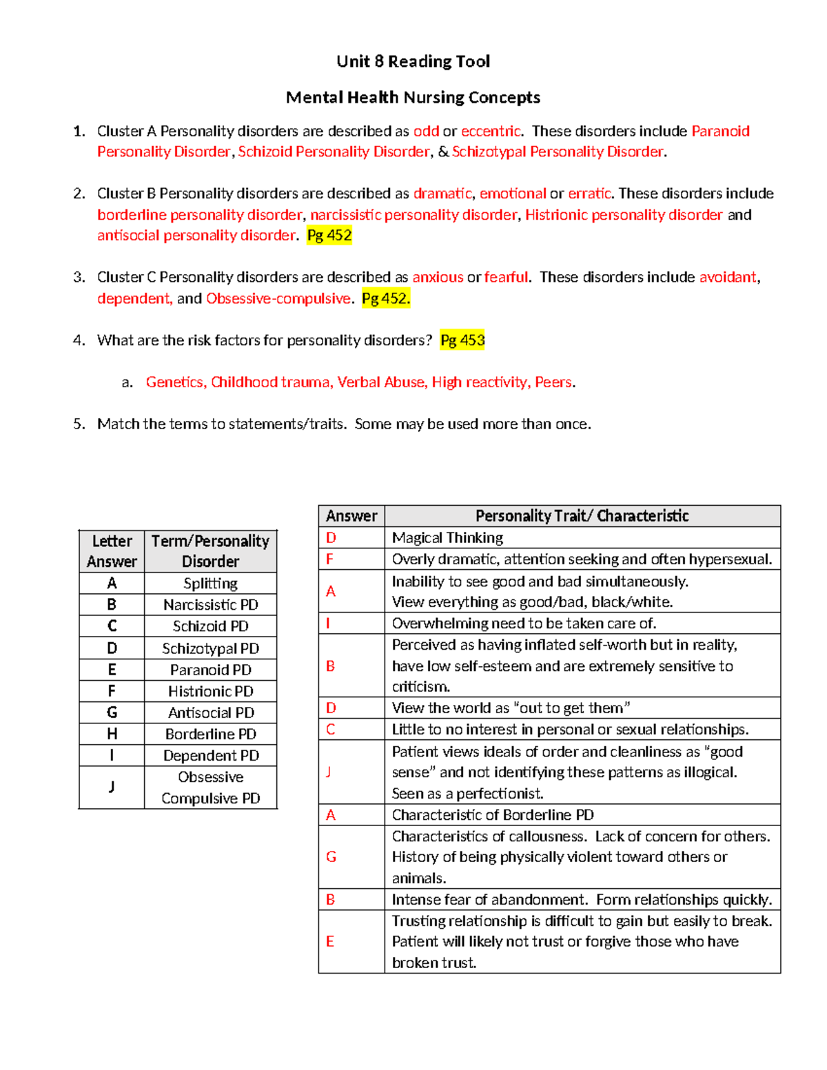 Unit 8 Reading Tool - Random from files - Unit 8 Reading Tool Mental ...