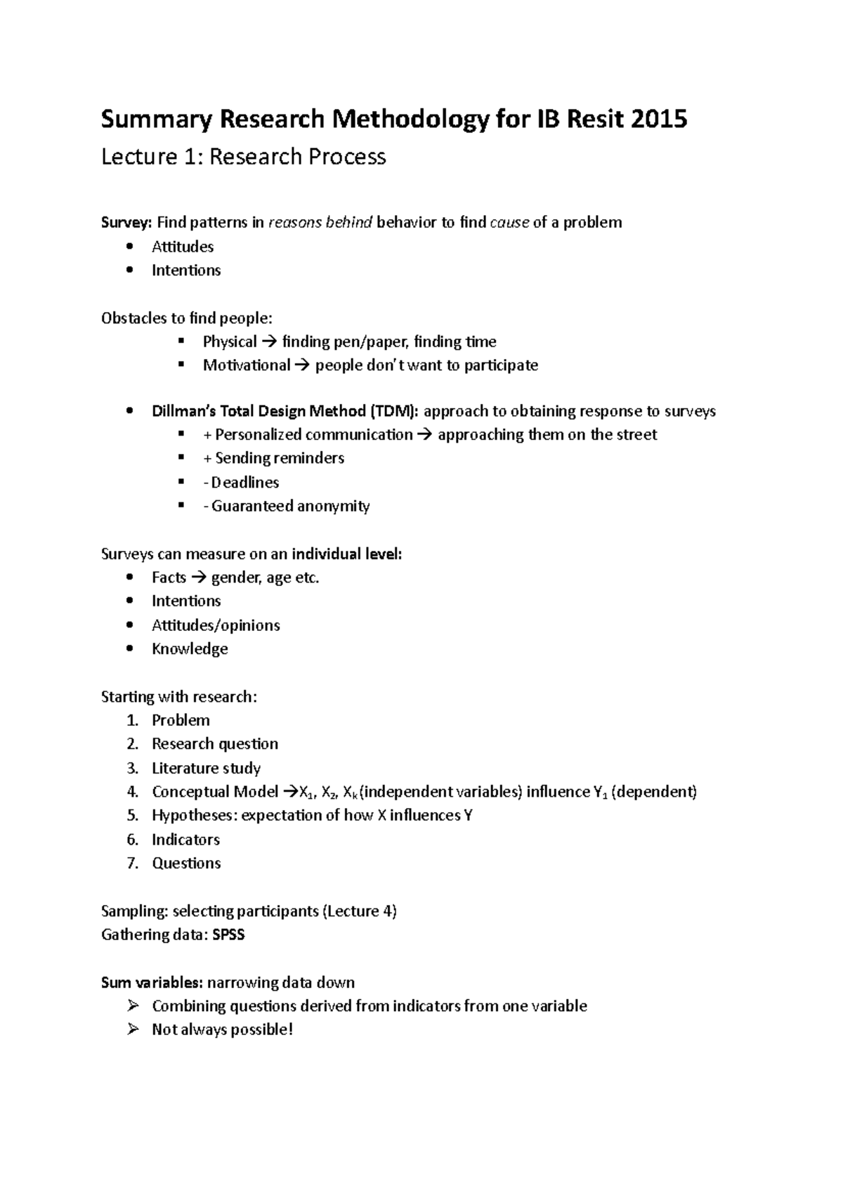 Summary Research Methodology For Ib Resit 2011 - Summary Research ...
