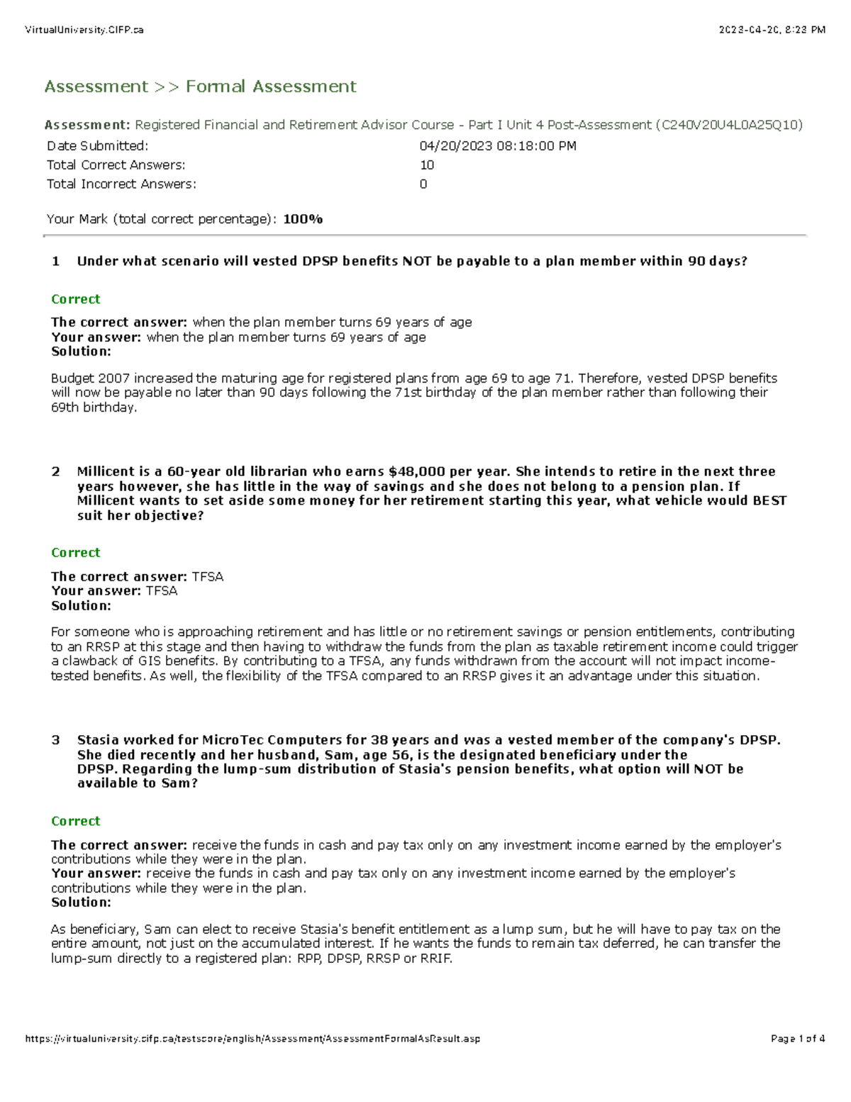 RFRA Part 1 Unit 4 Assessment - Assessment >> Formal Assessment ...