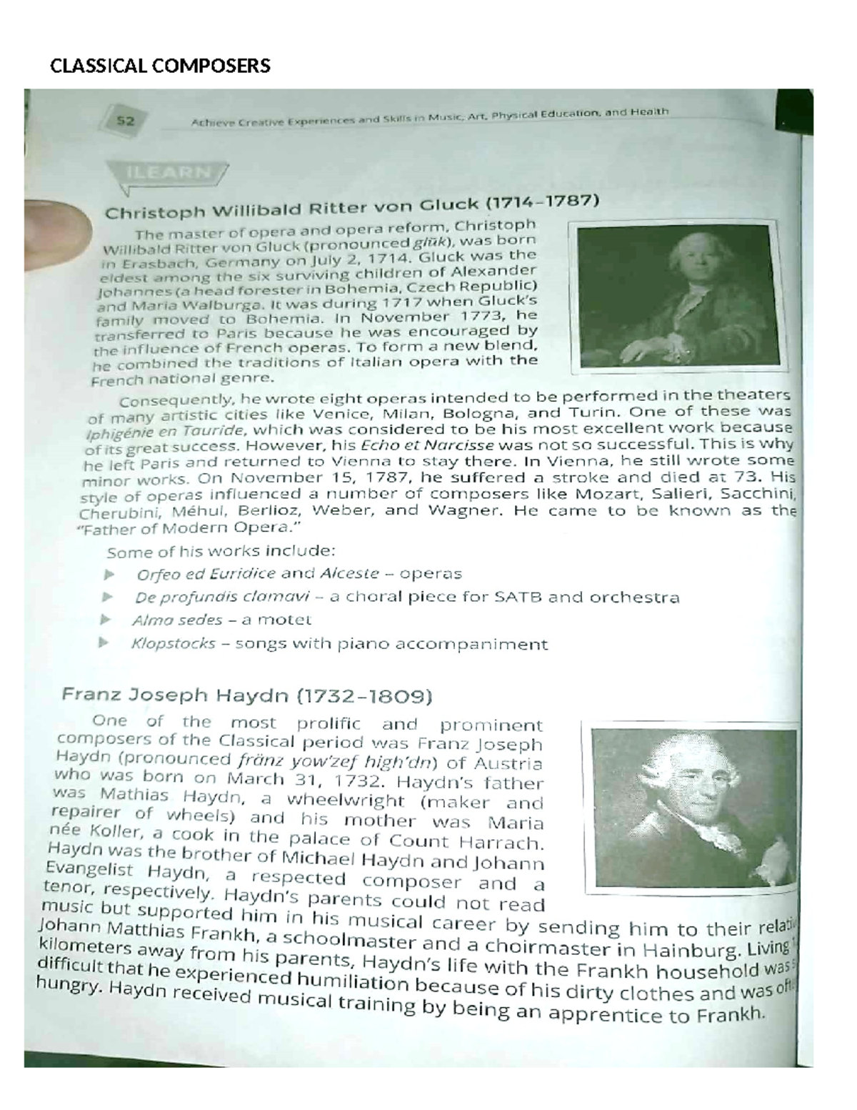 Classical Composers - CLASSICAL COMPOSERS 52 Achieve Creative ...