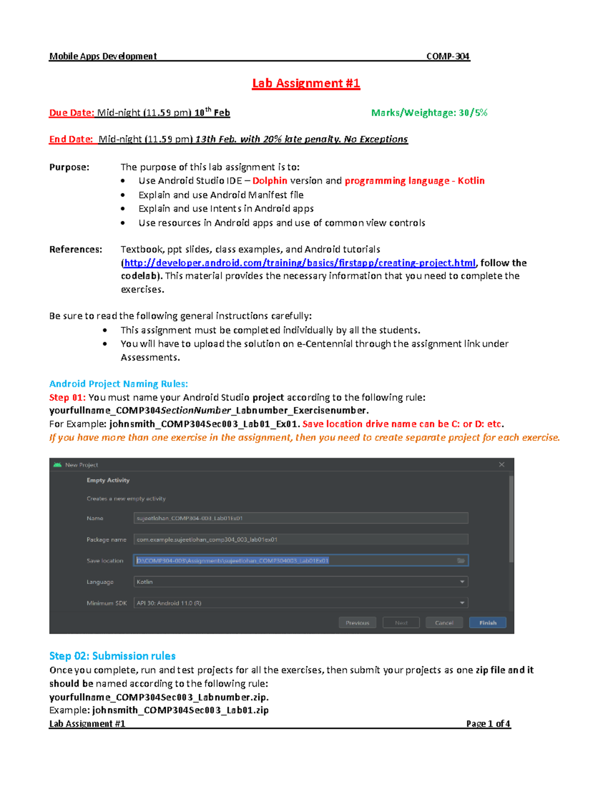 Lab01 COMP304 W23 - asdasd - Lab Assignment Due Date: Mid-night (11 pm) 10 th Feb Marks ...