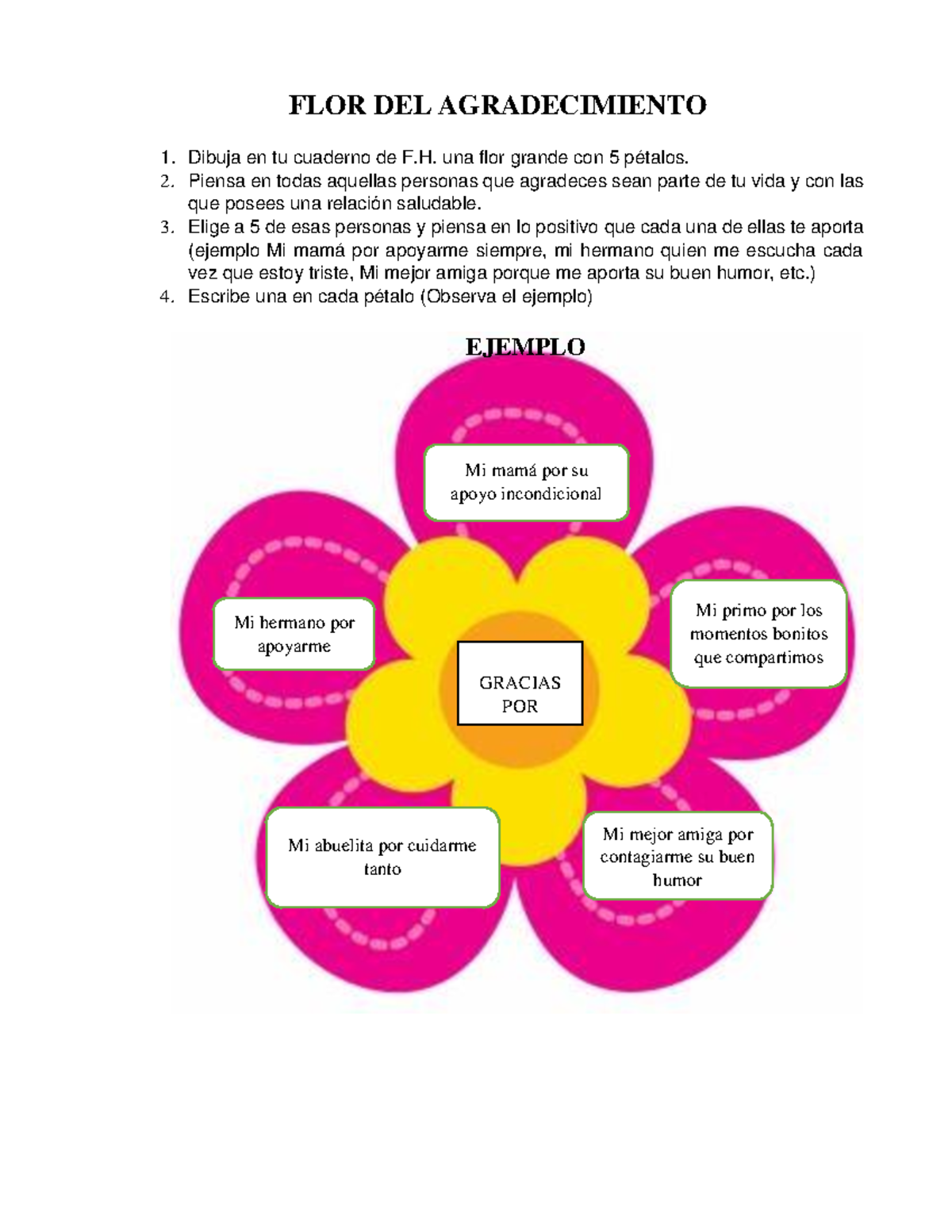 FLOR DEL Agradecimiento - FLOR DEL AGRADECIMIENTO Dibuja en tu cuaderno ...