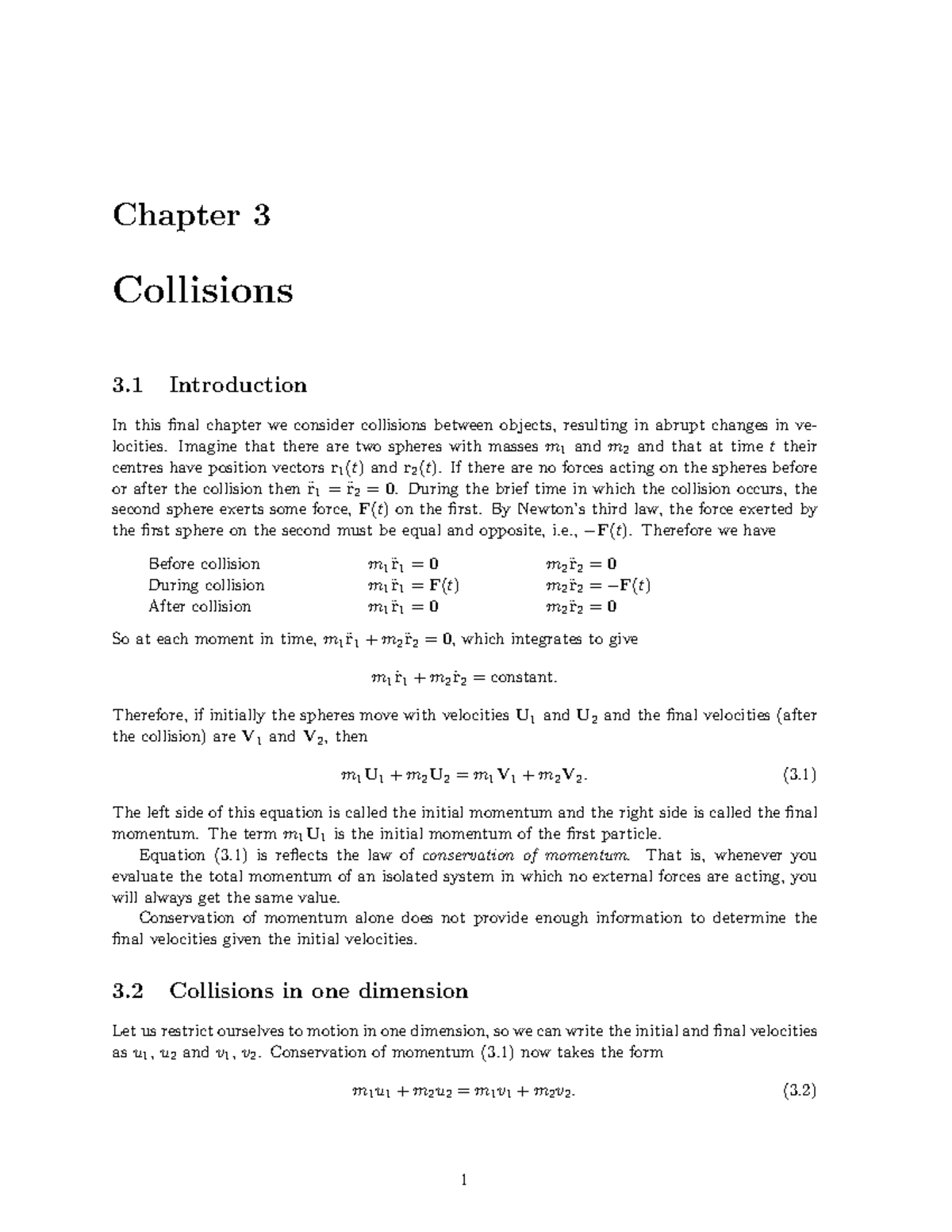 Chap 3 - Angelika Manhart - Chapter 3 Collisions 3 Introduction In this ...