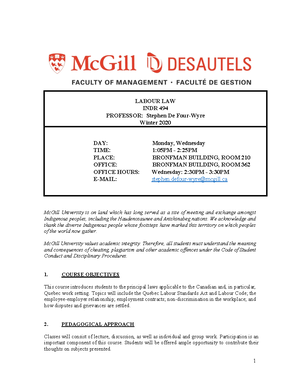 Labour summary 2022 - Lecture notes - Introduction The meaning of work ...