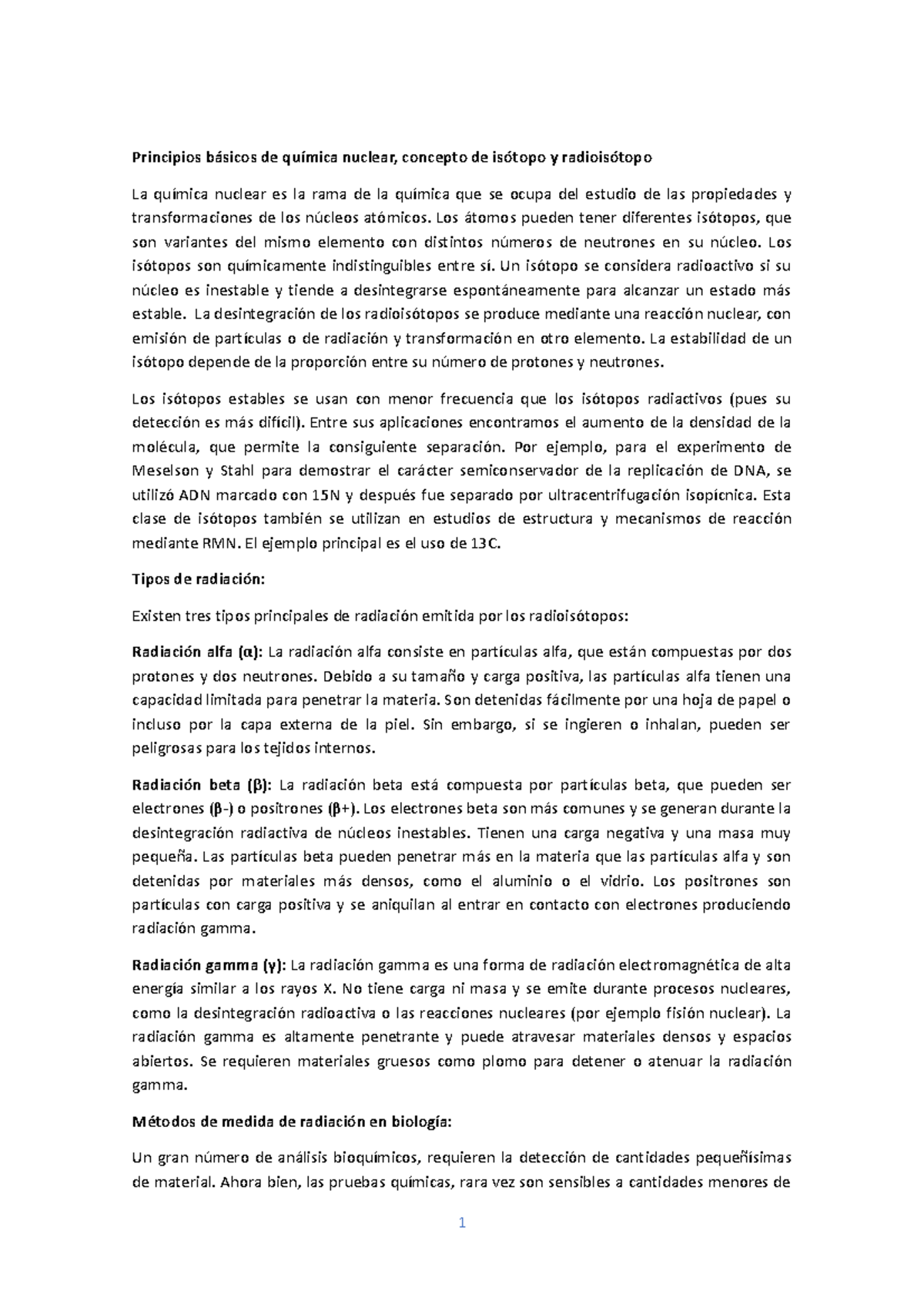 Quimica nuclear - Principios básicos de química nuclear, concepto de ...