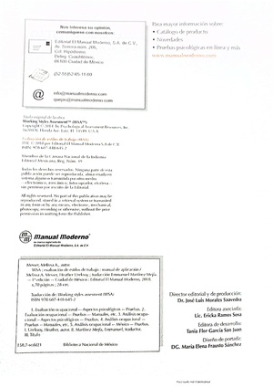 TAT Murray, H.- Test de apercepción temática. Manual para su aplicación ...