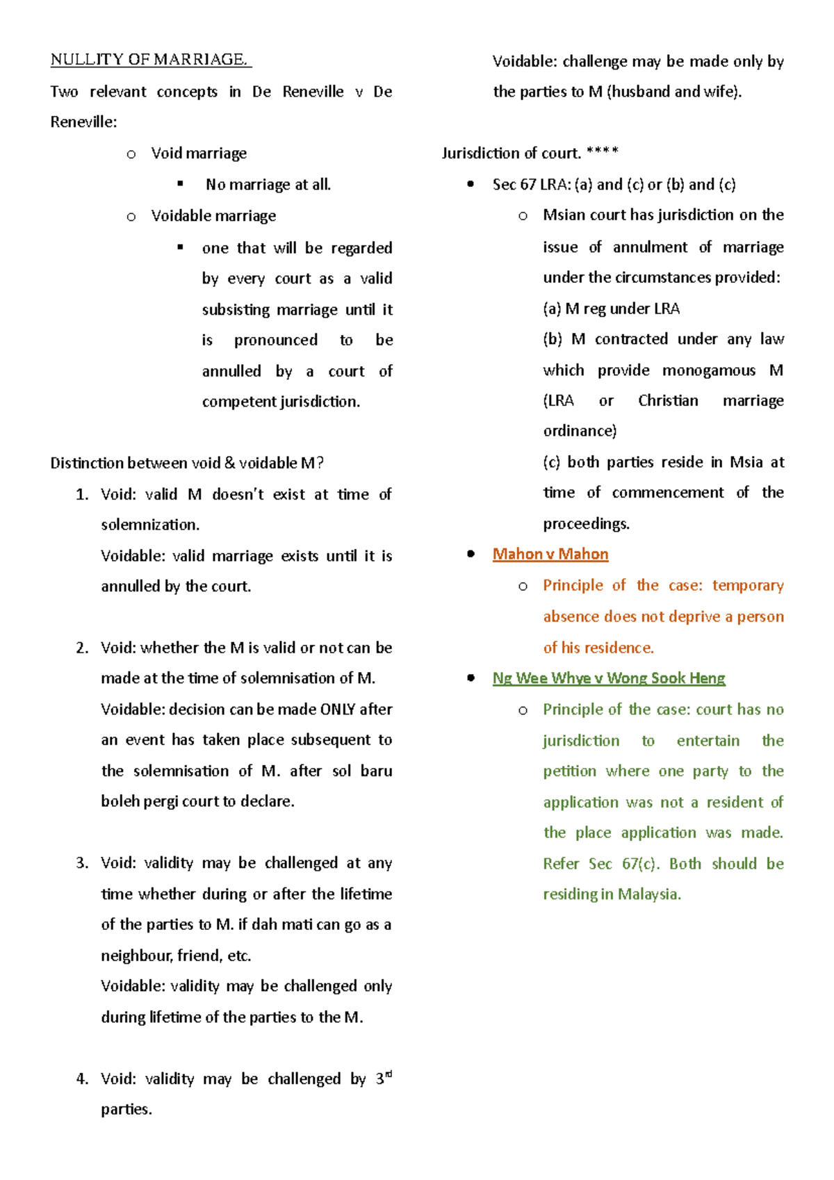 Nullity OF Marriage - civil family law - NULLITY OF MARRIAGE. Two ...