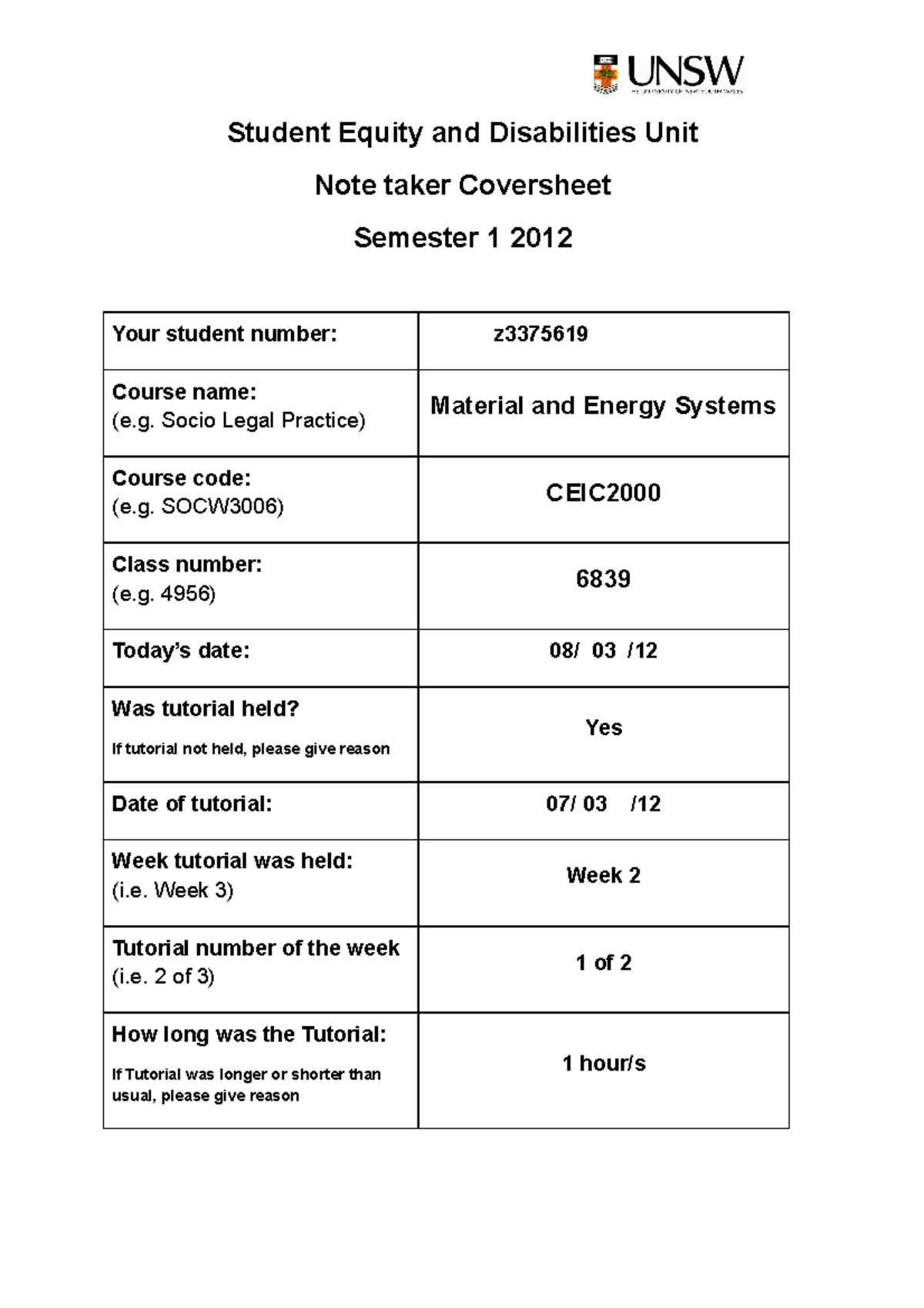CEIC2000 6839 Wk2 Tut1 - Student Equity and Disabilities Unit Note ...