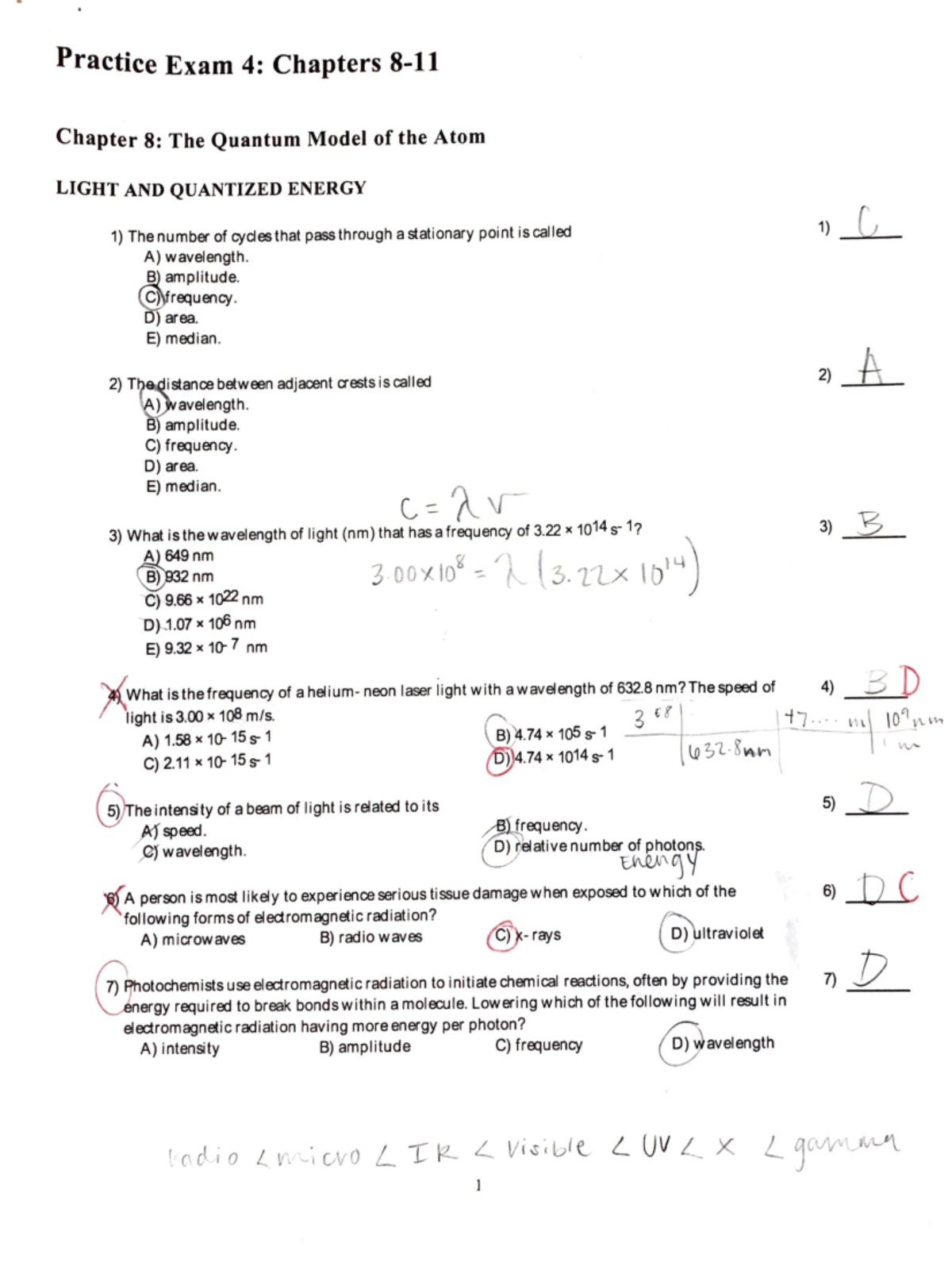 Gen chem 1 practice exam - Practice Exam 4: Chapters 8- ####### Chapter ...