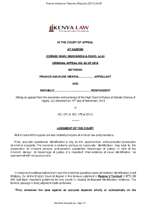 Certificate of Electronic Evidence class template - REPUBLIC OF KENYA ...