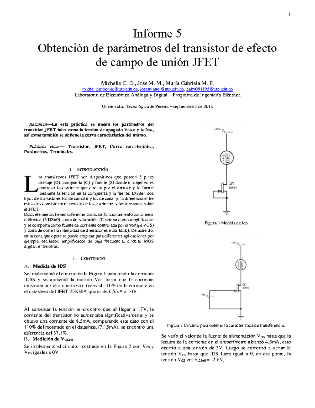 Informe 5 - Nota: 4,7 - Warning: TT: undefined function: 32 Michelle C. O., Jose M. M., María ...